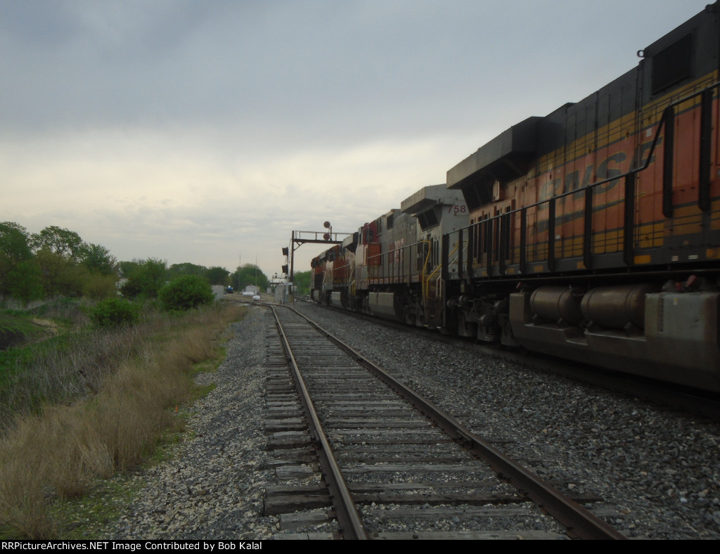 BNSF 5534 leading a double stack east bound